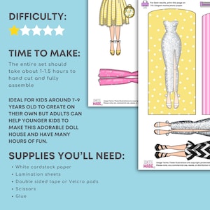 Printable Paper Dolls Dress up Kit , Dreamy Wardrobe, Paper Crafts DIY ...