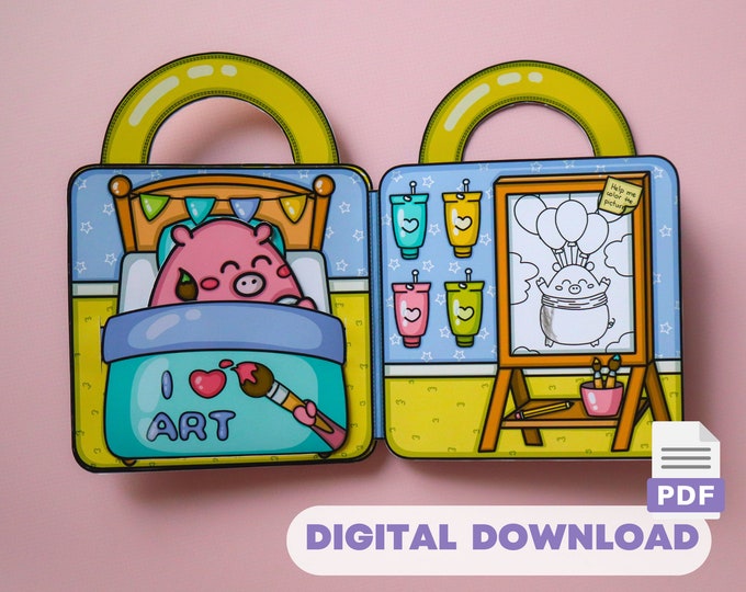 Printable DIY Project Dollhouse Piggy the Artist Activities for Kids ...