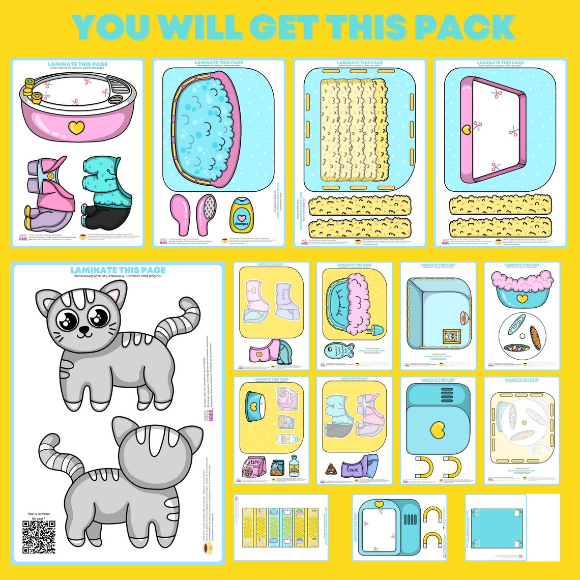 Printable Paper Dollhouse With Cat House Busy Book & - Etsy