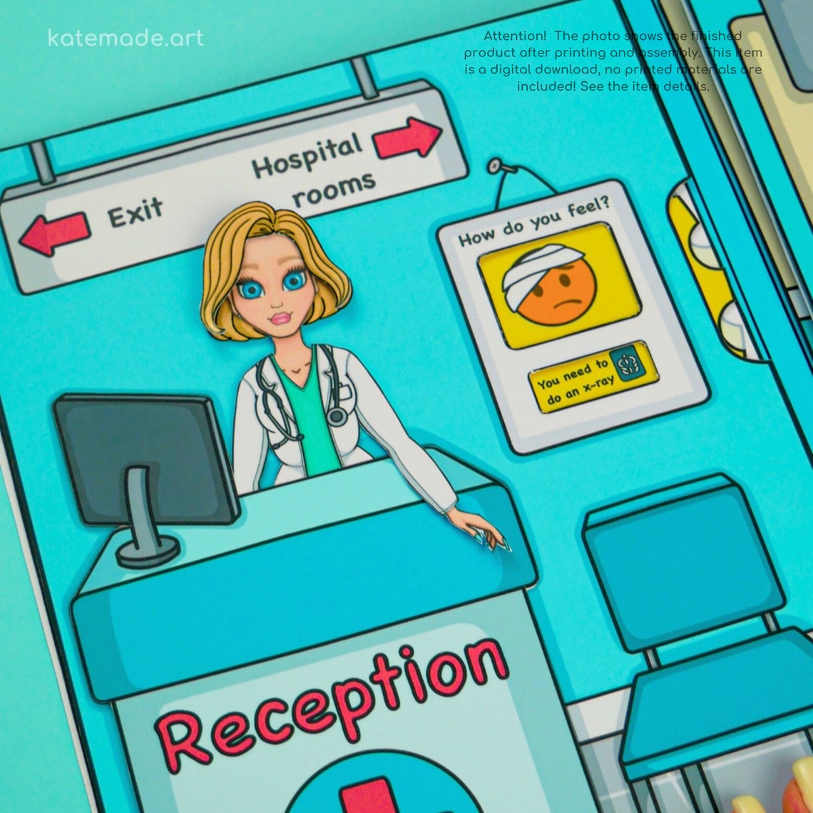 Printable Hospital Busy Book for Kids Paper Dolls - Etsy España
