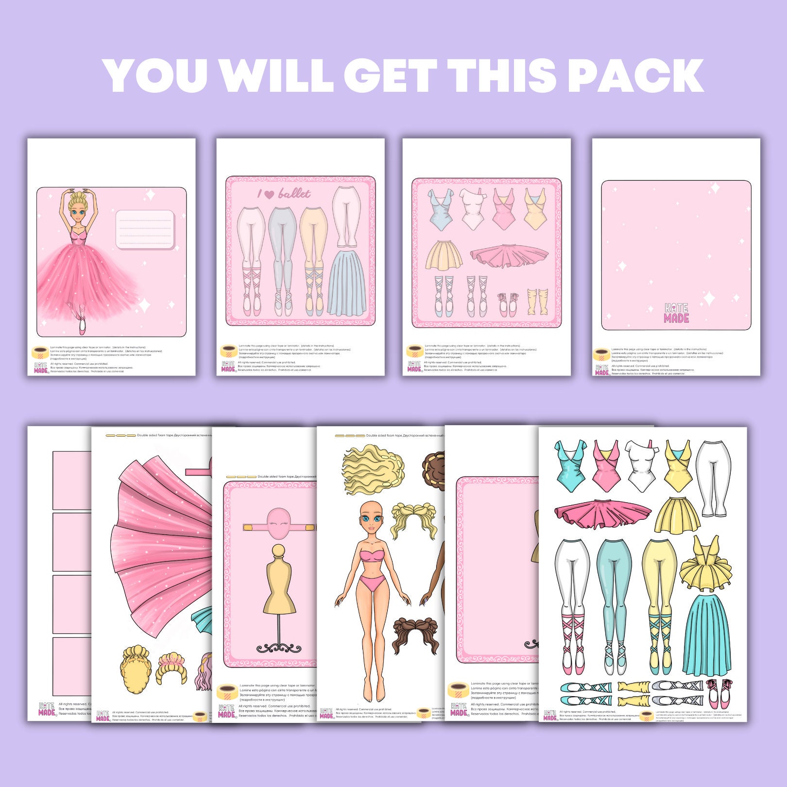 Ballet Dresses for Paper Dolls Printable Activities for Kids - Etsy España