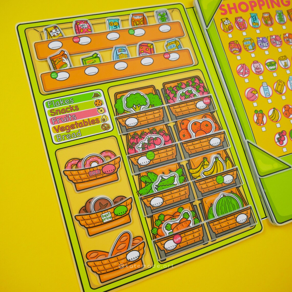 Printable Grocery Shop for Kids Busy Book Quiet Books - Etsy
