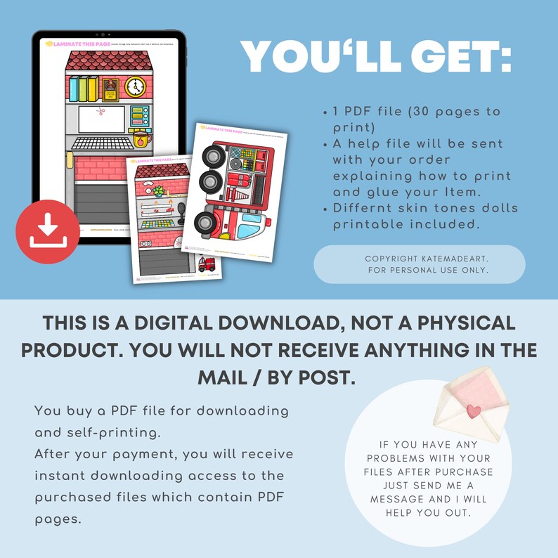 Printable Fire Station Busy Book for Kids PDF Instant - Etsy