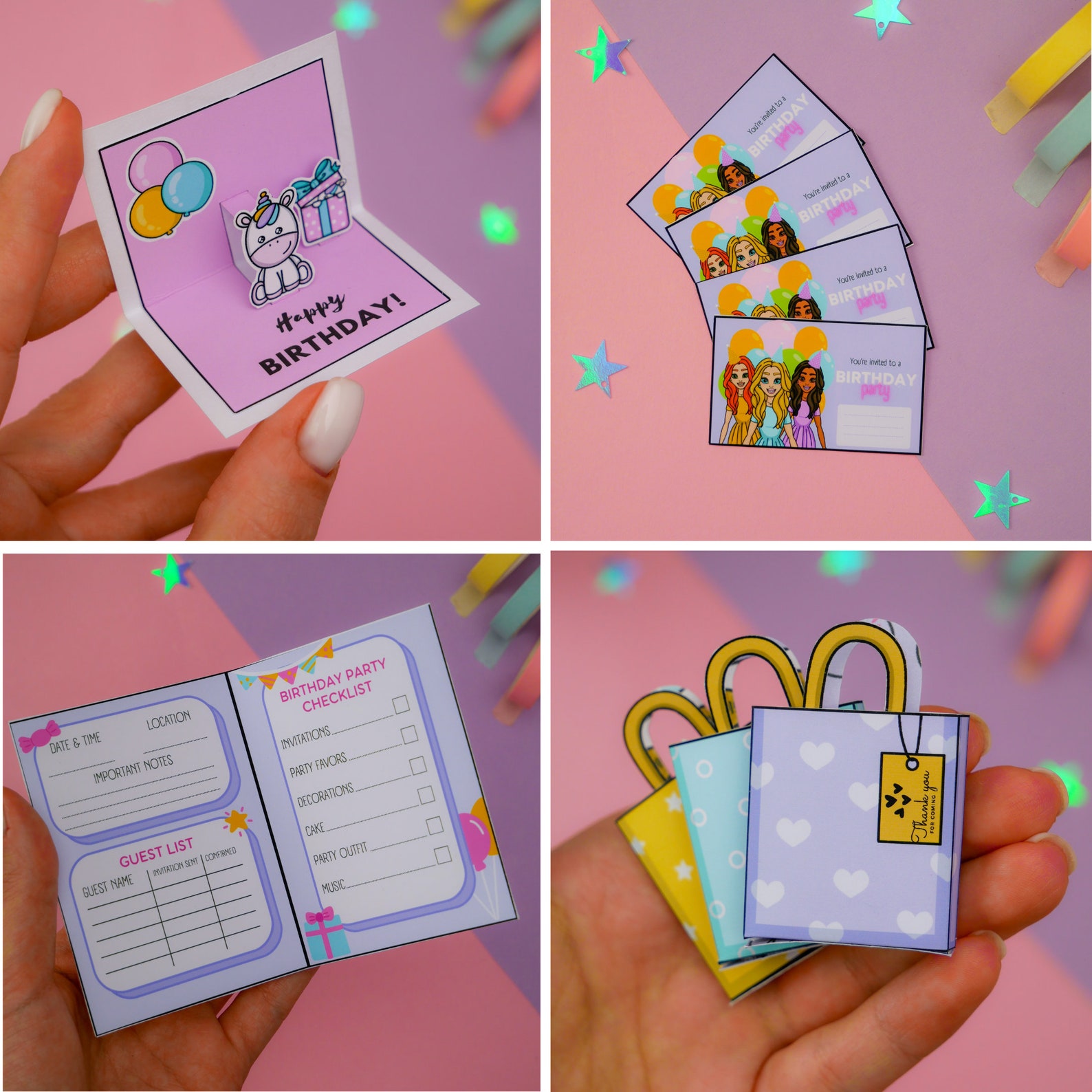 Girls Activity Pages Printable Paper Dolls Birthday Party - Etsy