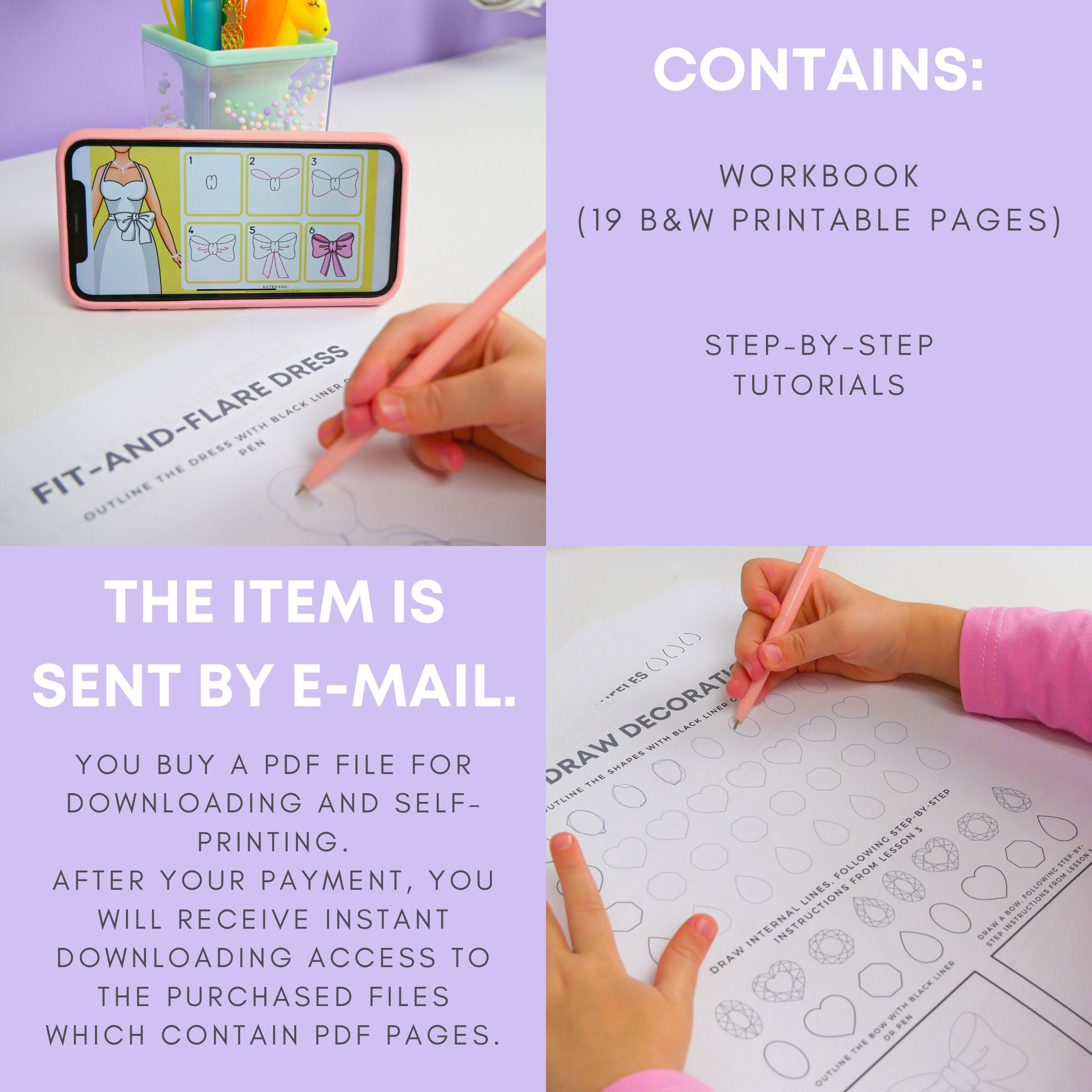 Activity book for Kids How to draw Dresses PRINTABLE Digital - Etsy España