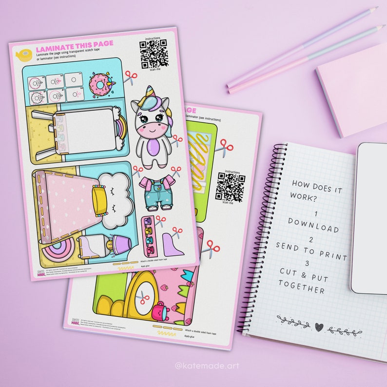 Printable Dollhouse Girls Activity Book Unicorn Printable - Etsy