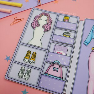 Paper Doll Printables DIY Kits for Kids, Dress up Doll, Paper Doll ...