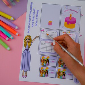 Girls Activity Pages Printable, Paper Dolls Birthday Party, Paper ...