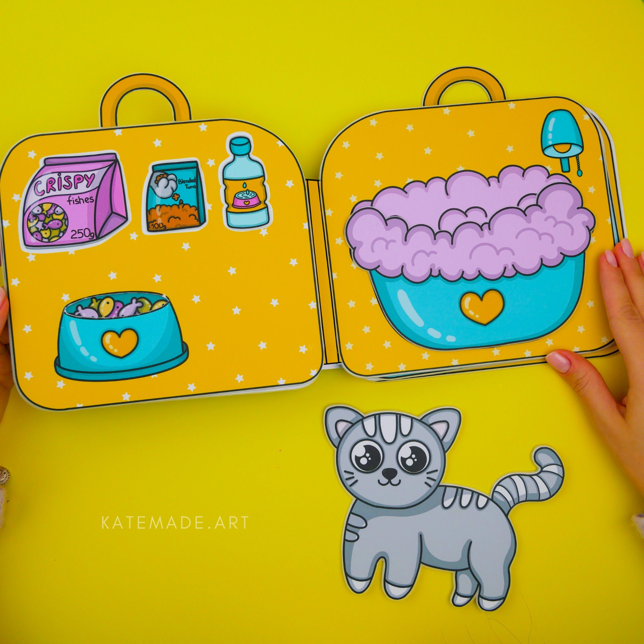 Printable Paper Dollhouse With Cat House Busy Book & | Etsy