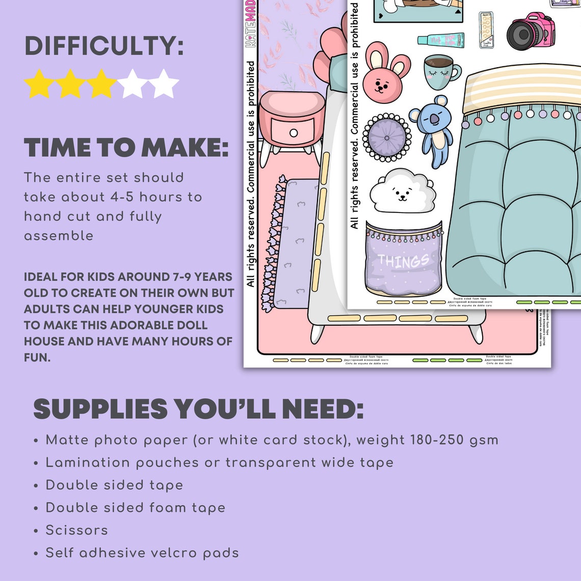 Printable Paper Dollhouse and Paper Dolls Busy Book & - Etsy