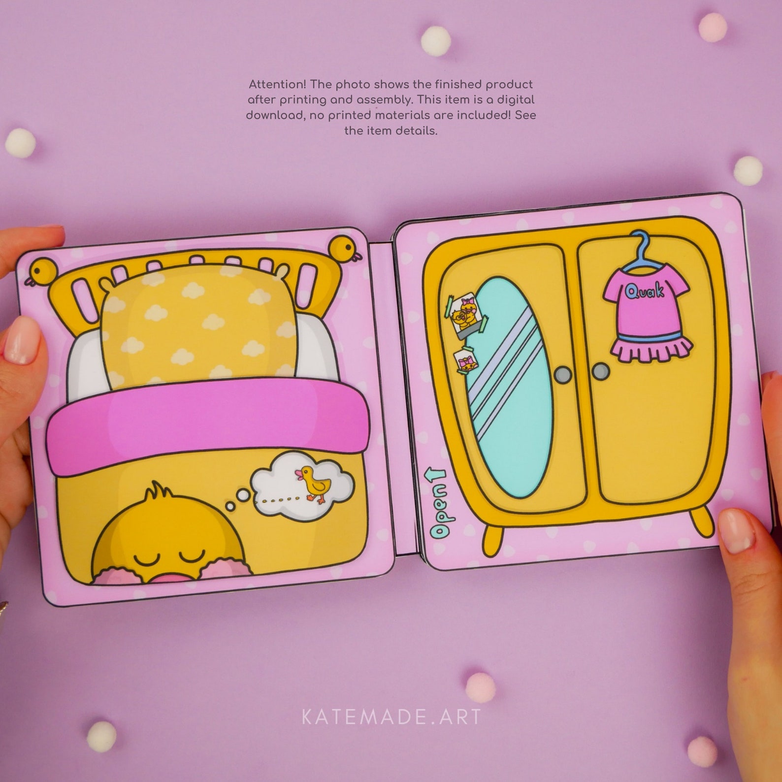 Cute Yellow Ducks Dollhouse Printable DIY Activities for - Etsy