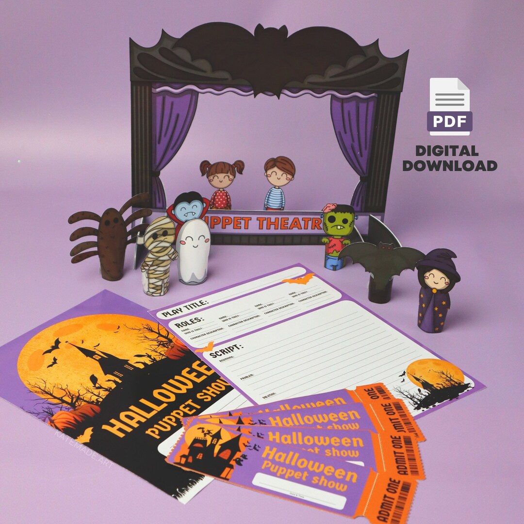 Halloween Puppet Theater Printable DIY Project PDF - Etsy Canada