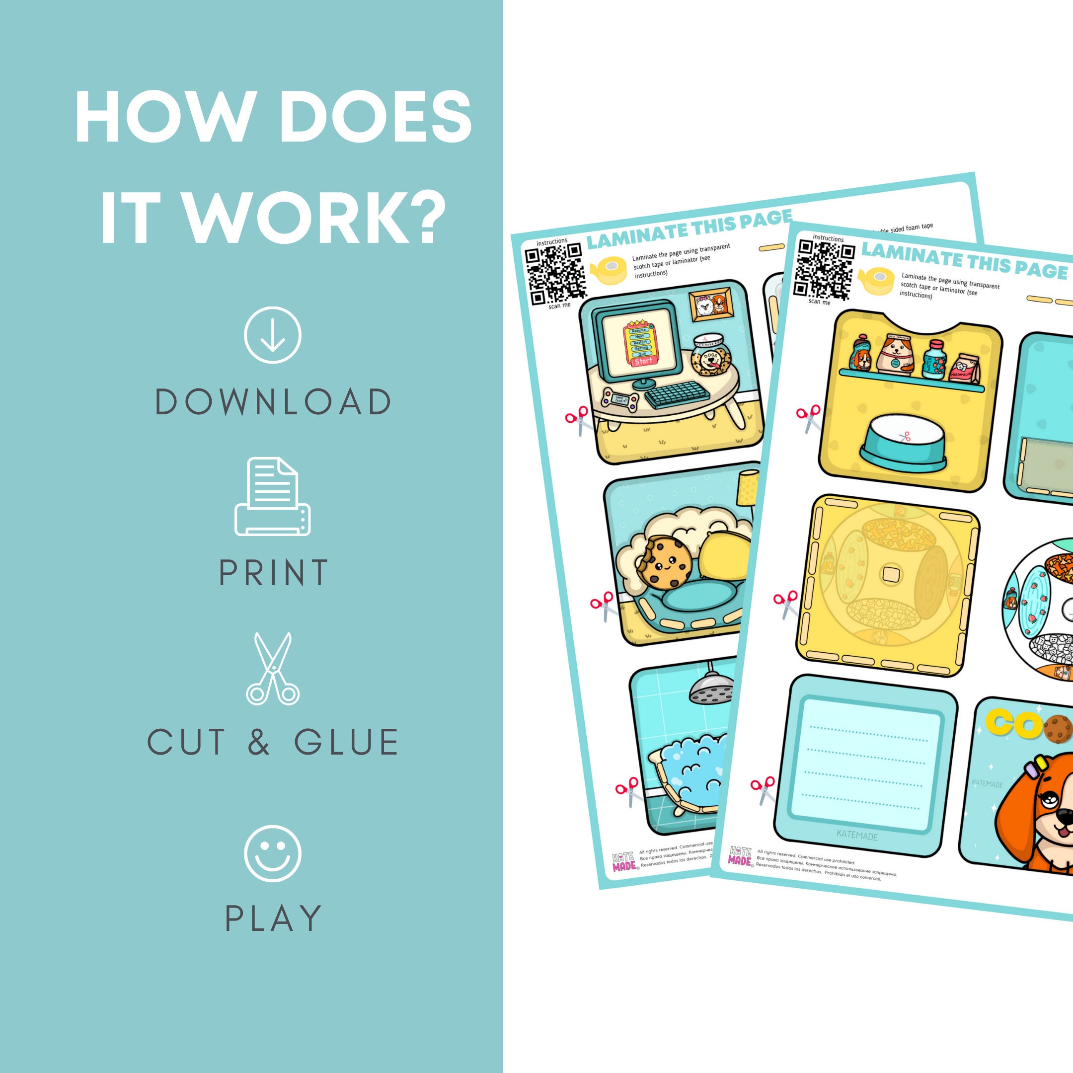 Printable Paper Doghouse Busy Book & Activities for Kids - Etsy España