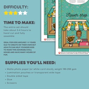 Printable Flower Shop Paper Craft & Activities for Kids PDF Instant ...