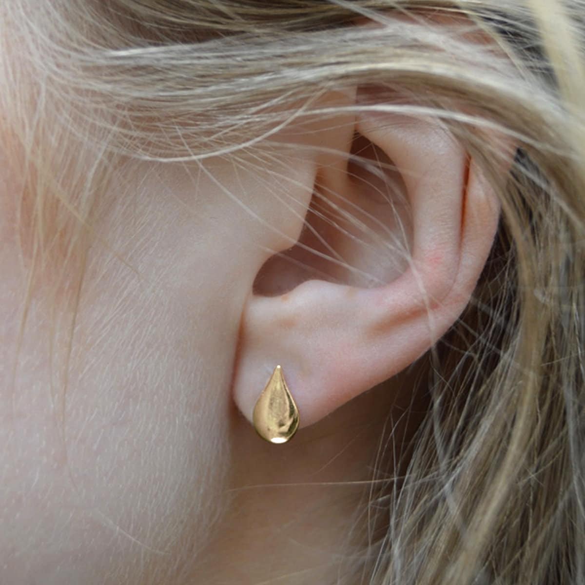 Golden Tear of Freya Mini Earrings-handmade Recycled Sterling Silver ...