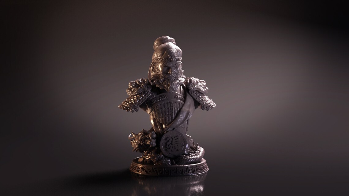 Bust of Zhang Fei Romance of the Three Kingdoms 3D Print Model digital ...