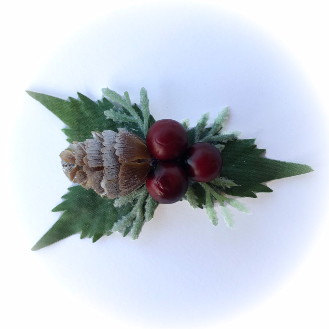 Christmas Holly Crown. Gold or red berries. Attached to a | Etsy