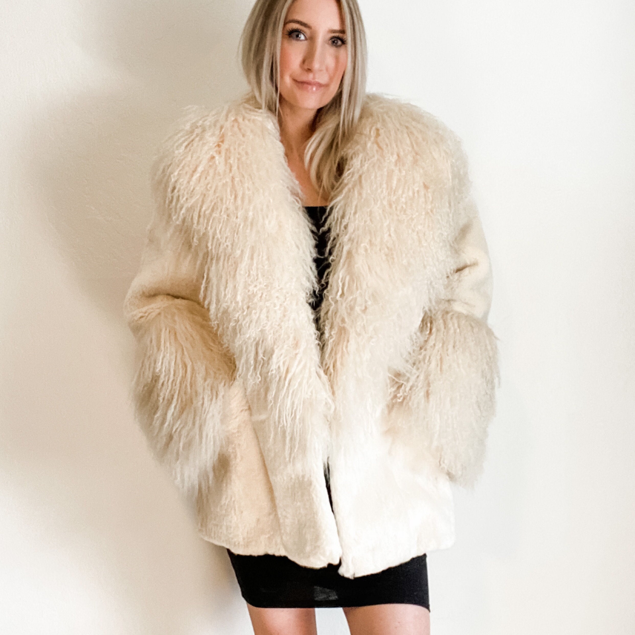 Vintage Rabbit & Lamb Fur Coat - Etsy