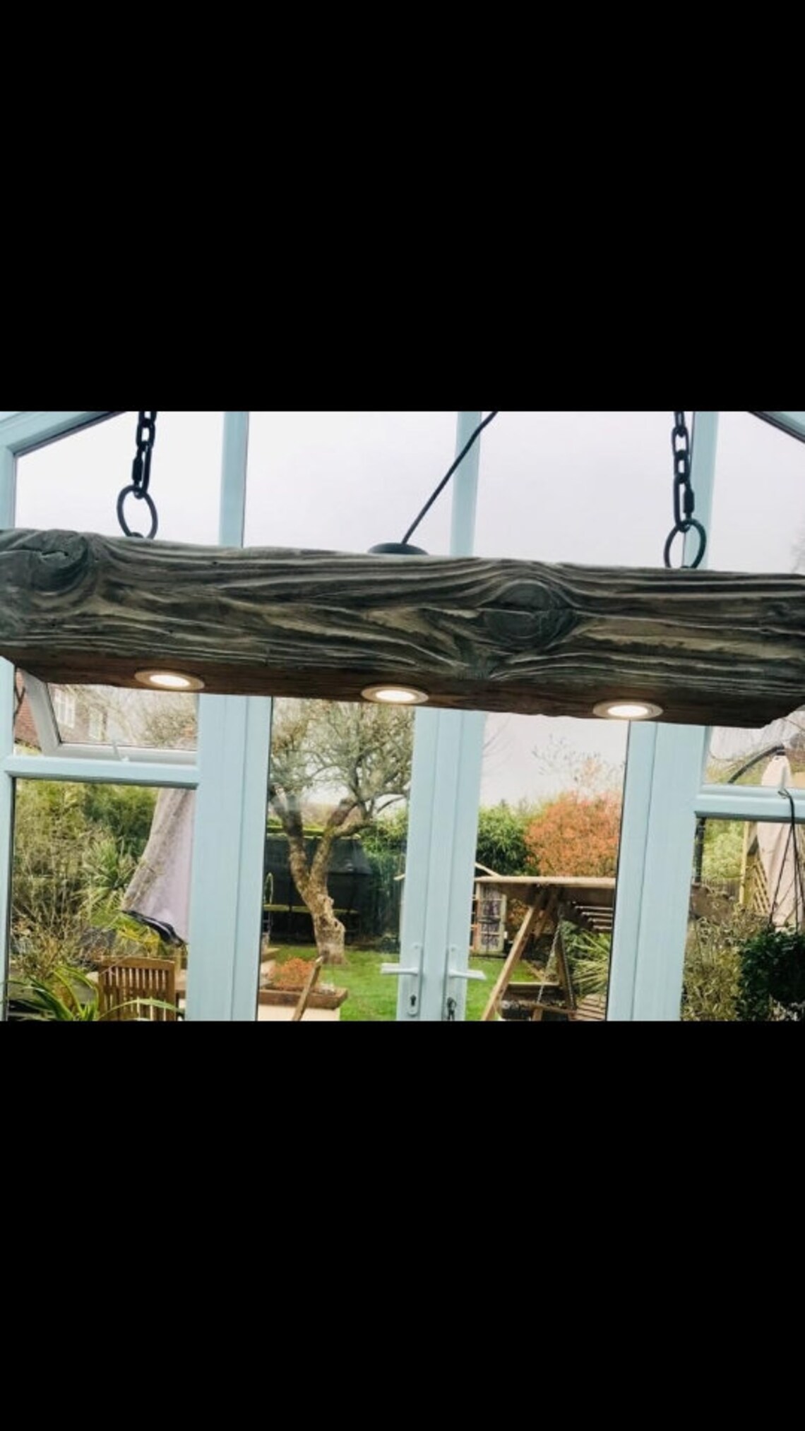 Reclaimed Rustic Wood Beam Light - Etsy