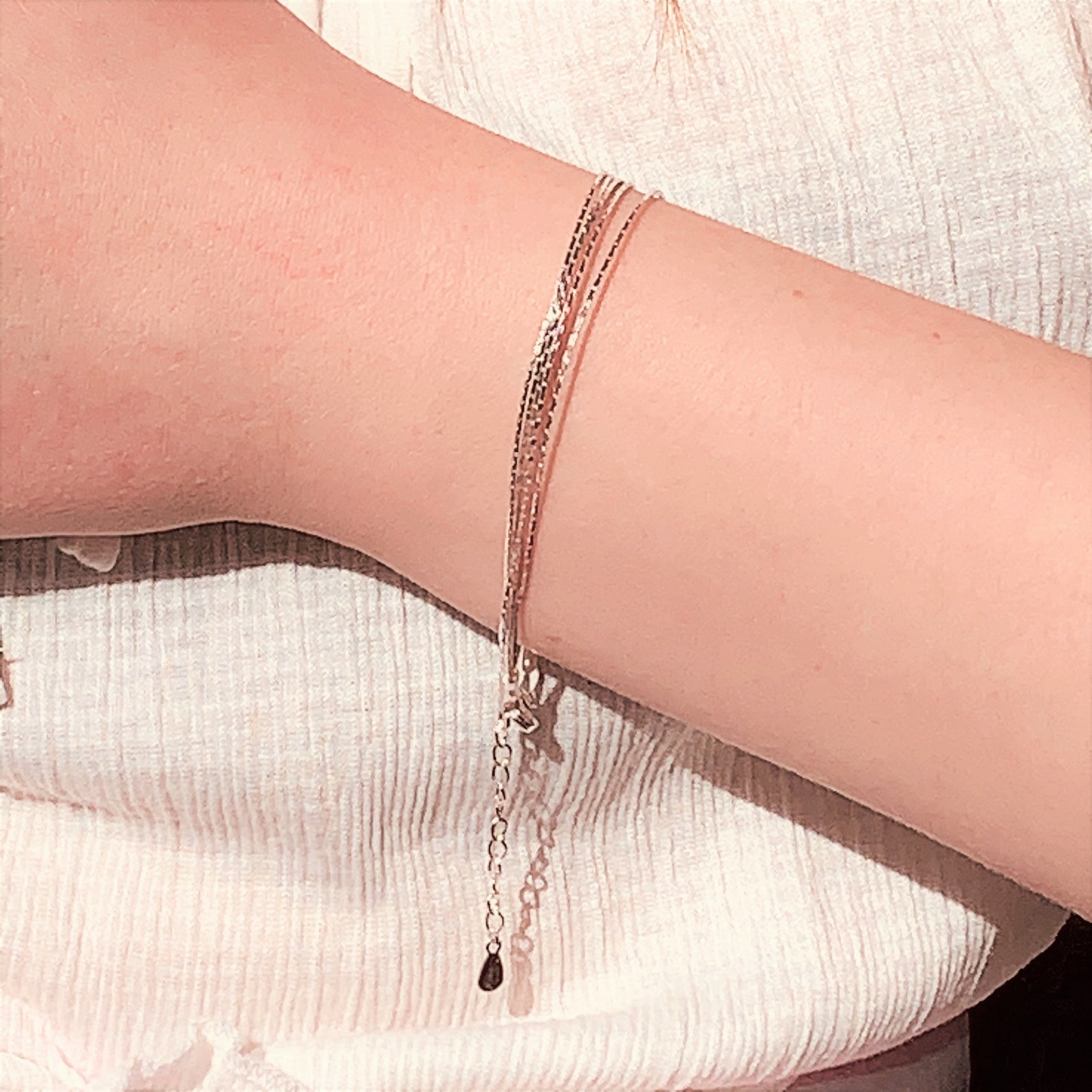 Dainty Silver Multi Strand Bracelet Silver Bracelet Women | Etsy UK