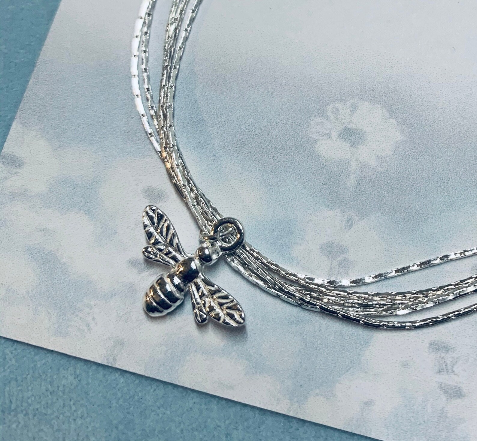Silver Bee Charm Bracelet, Bee Bracelet, Bee Jewellery, Dainty Silver ...
