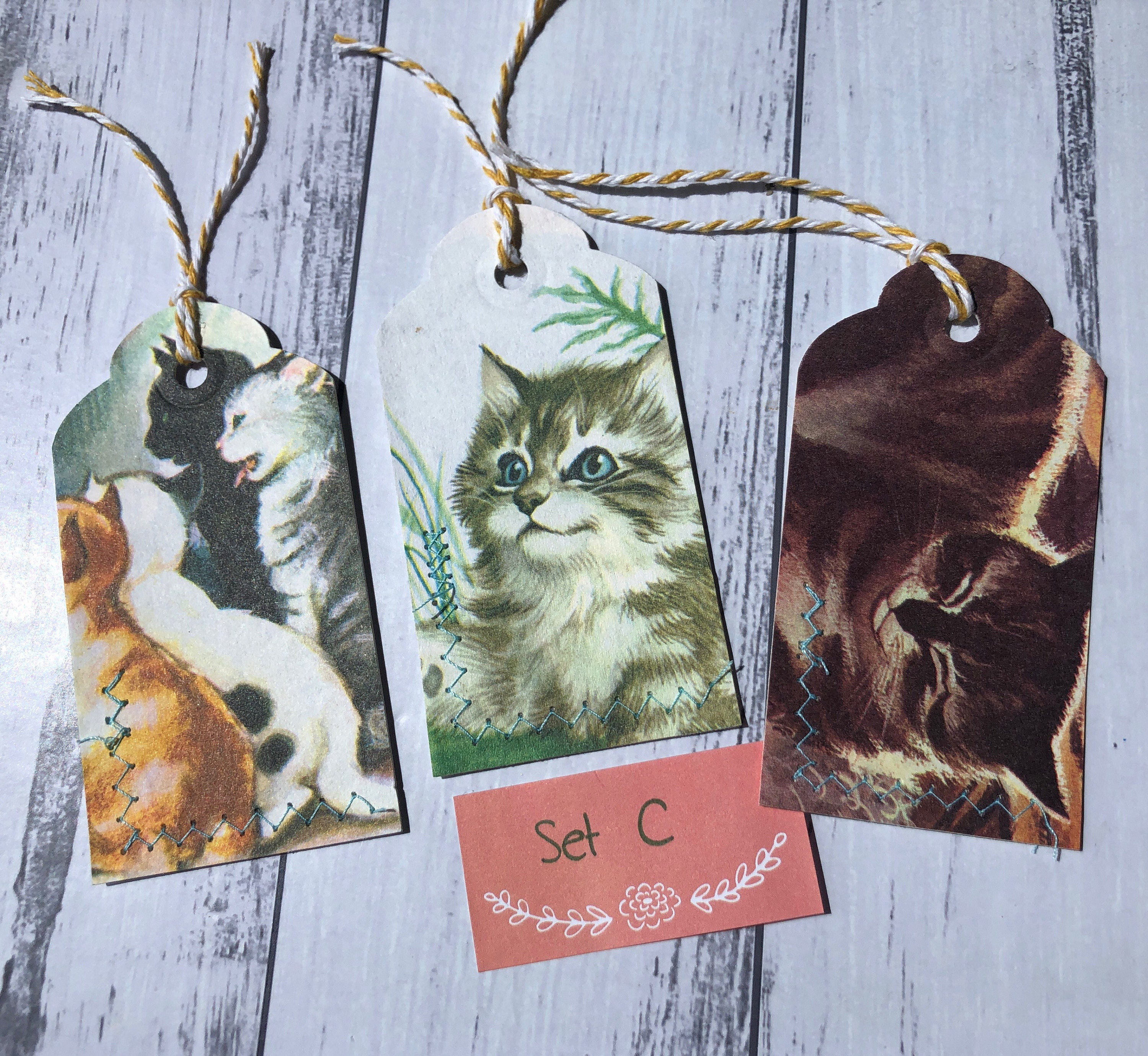 Tag Set of Vintage Childrens Storybook Illustrations, Three Pack of ...