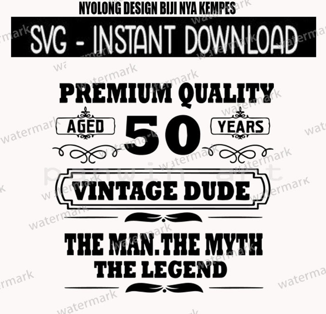 50th Birthday Svg 50 Vintage Dude Svg Dude Svg Mens Etsy