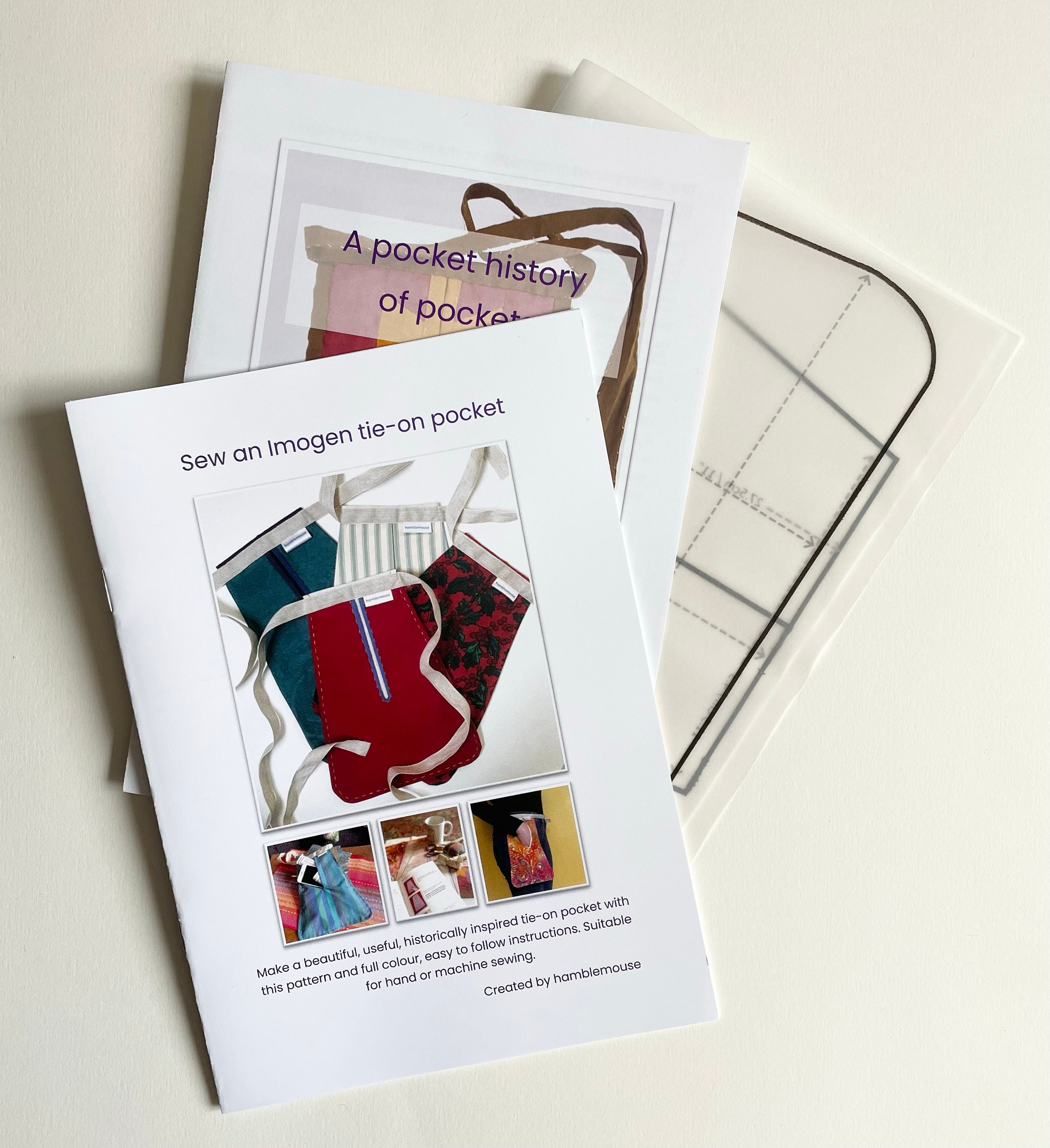 PRINTED PATTERN to Make a Tie-on Waist Pocket. A5 Instruction Booklet ...