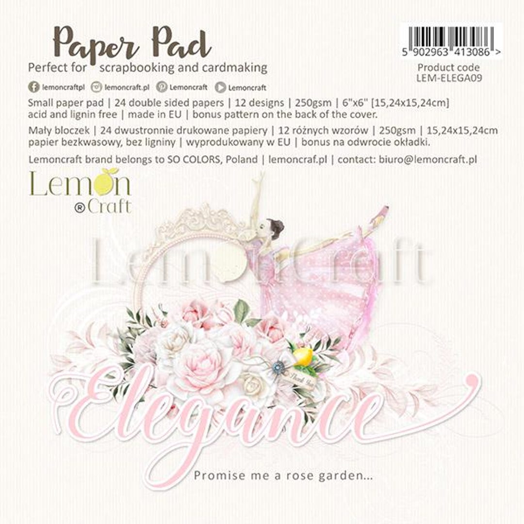 Conjunto de papéis para scrapbook Elegance 6" x 6" - Etsy Portugal