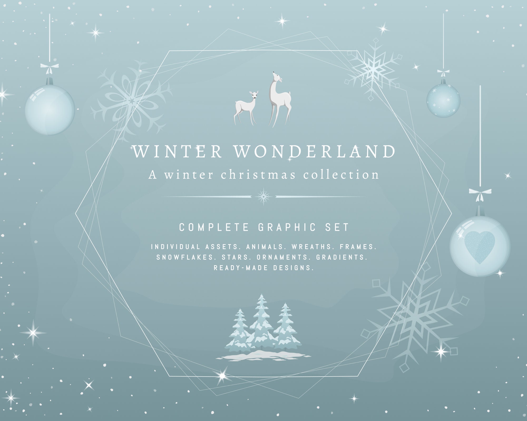 Winter Wonderland Clipart Free Commercial Use Christmas Theme Set Clip ...