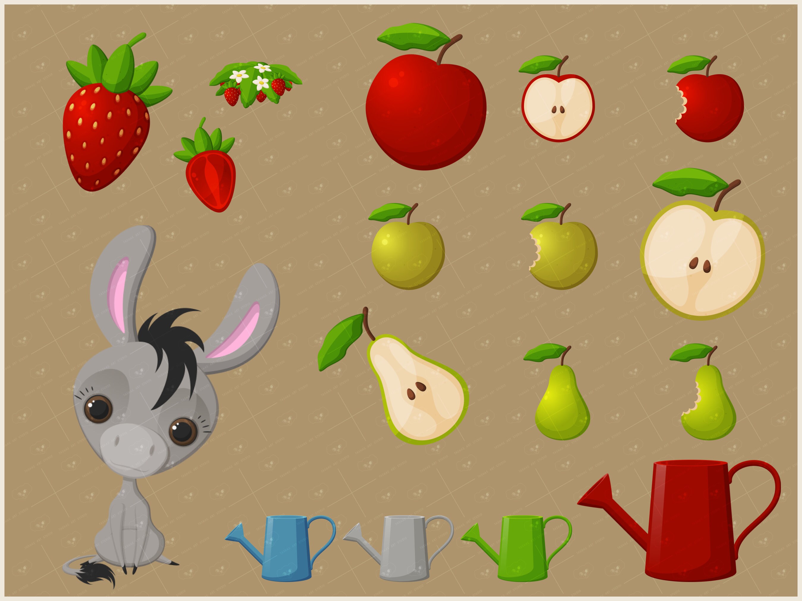 Farmland Clipart Bundle, Free Commercial Use, PNG, SVG, Seamless ...