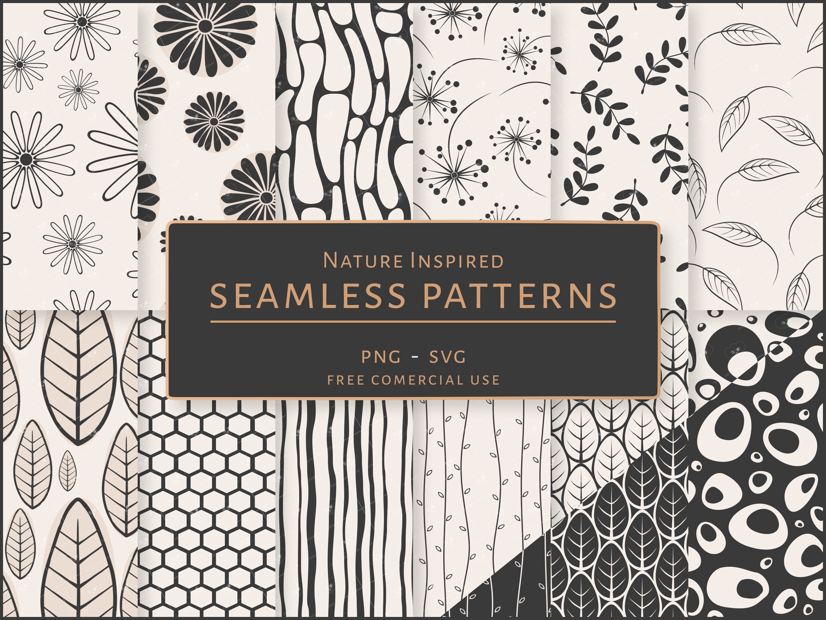 Nature Inspired Seamless Patterns Bundle Free Commercial Use - Etsy