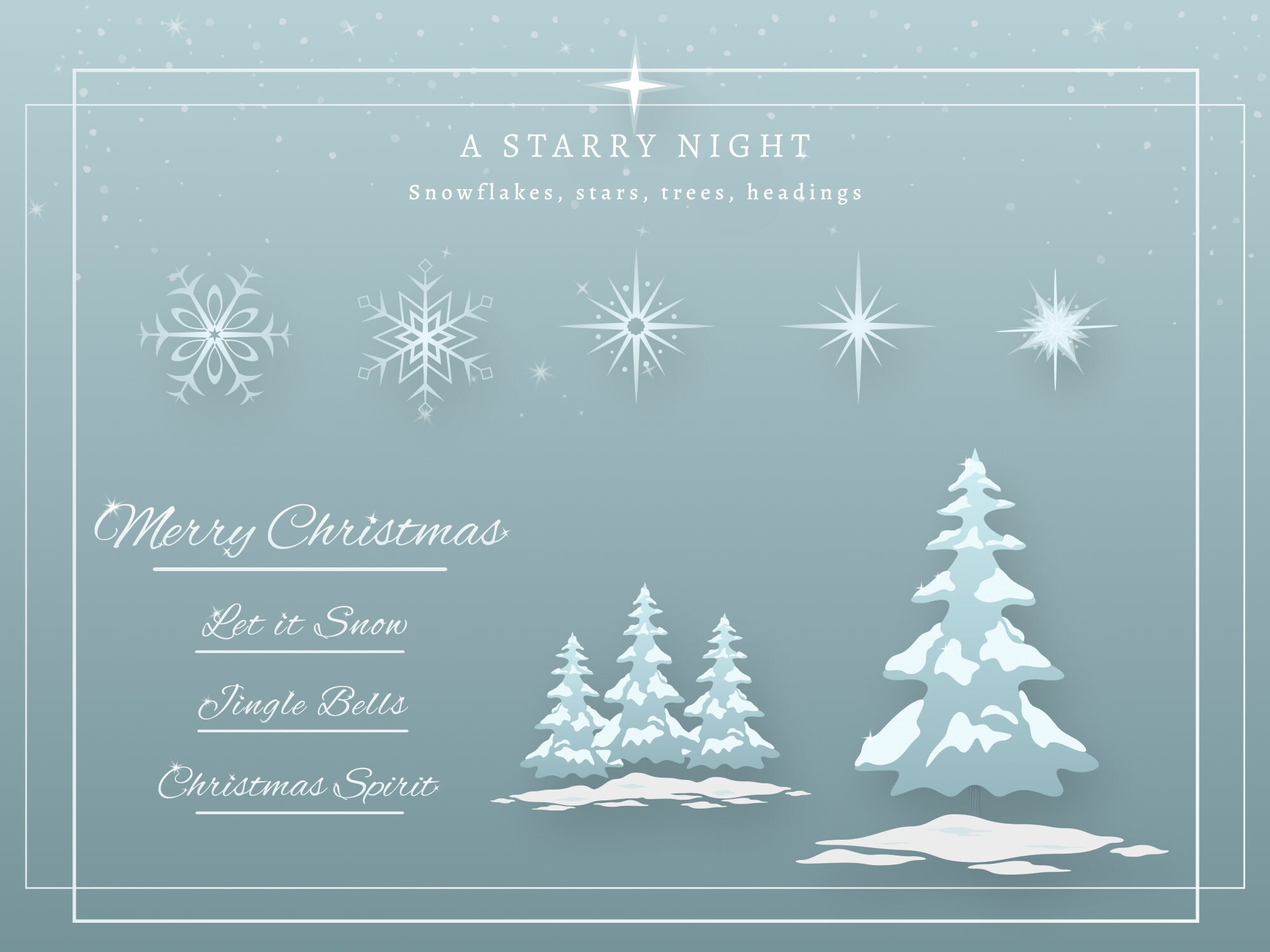 Winter Wonderland Clipart Free Commercial Use Christmas Theme Set Clip ...