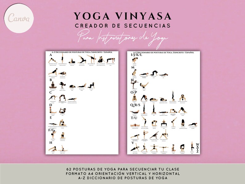Yoga Sequence Creator, Sanskrit and Spanish, Yoga Class Planner. Yoga ...