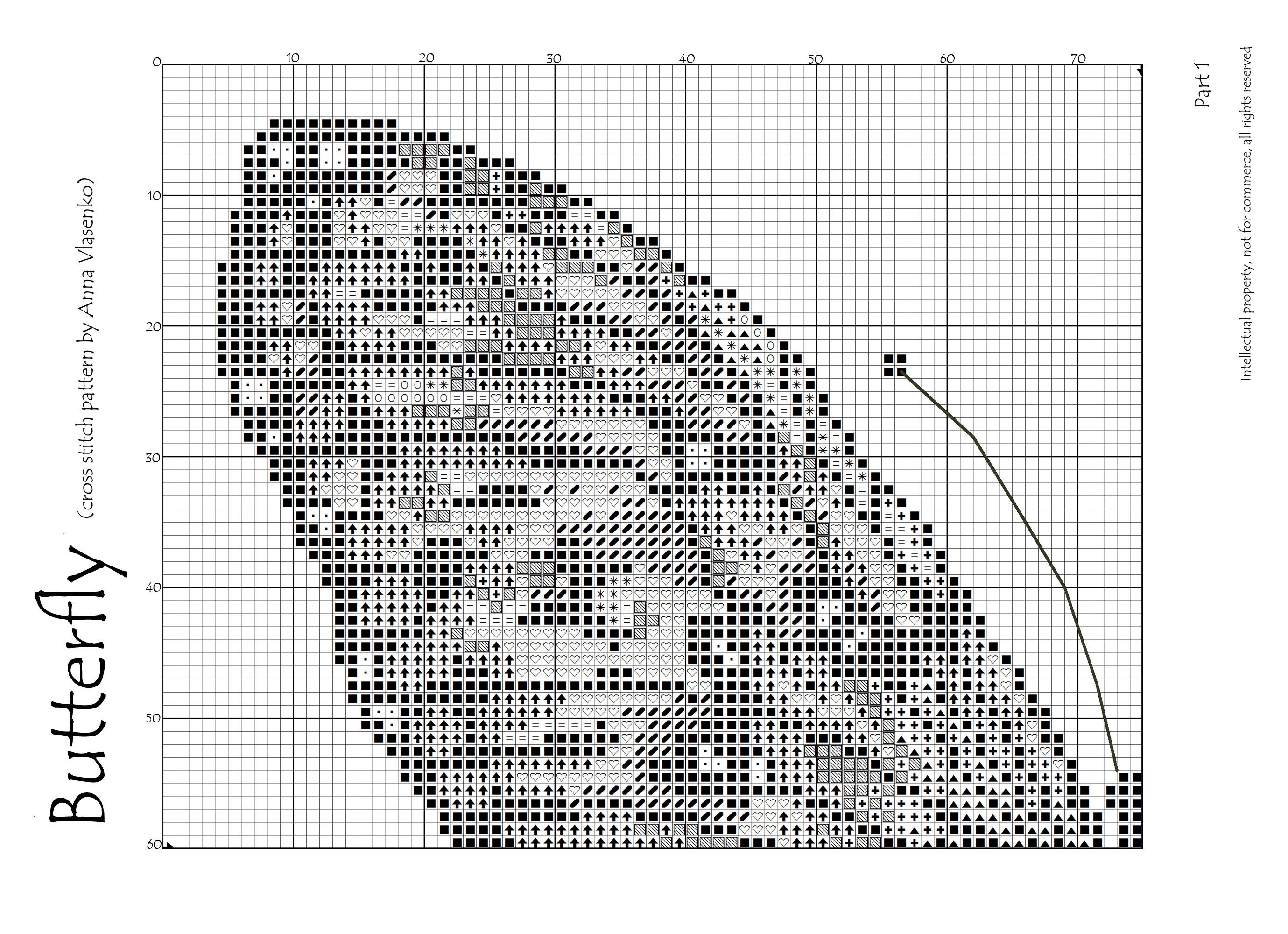 Butterfly Cross Stitch Pattern, Insect Nature Cross Stitch, Embroidery ...