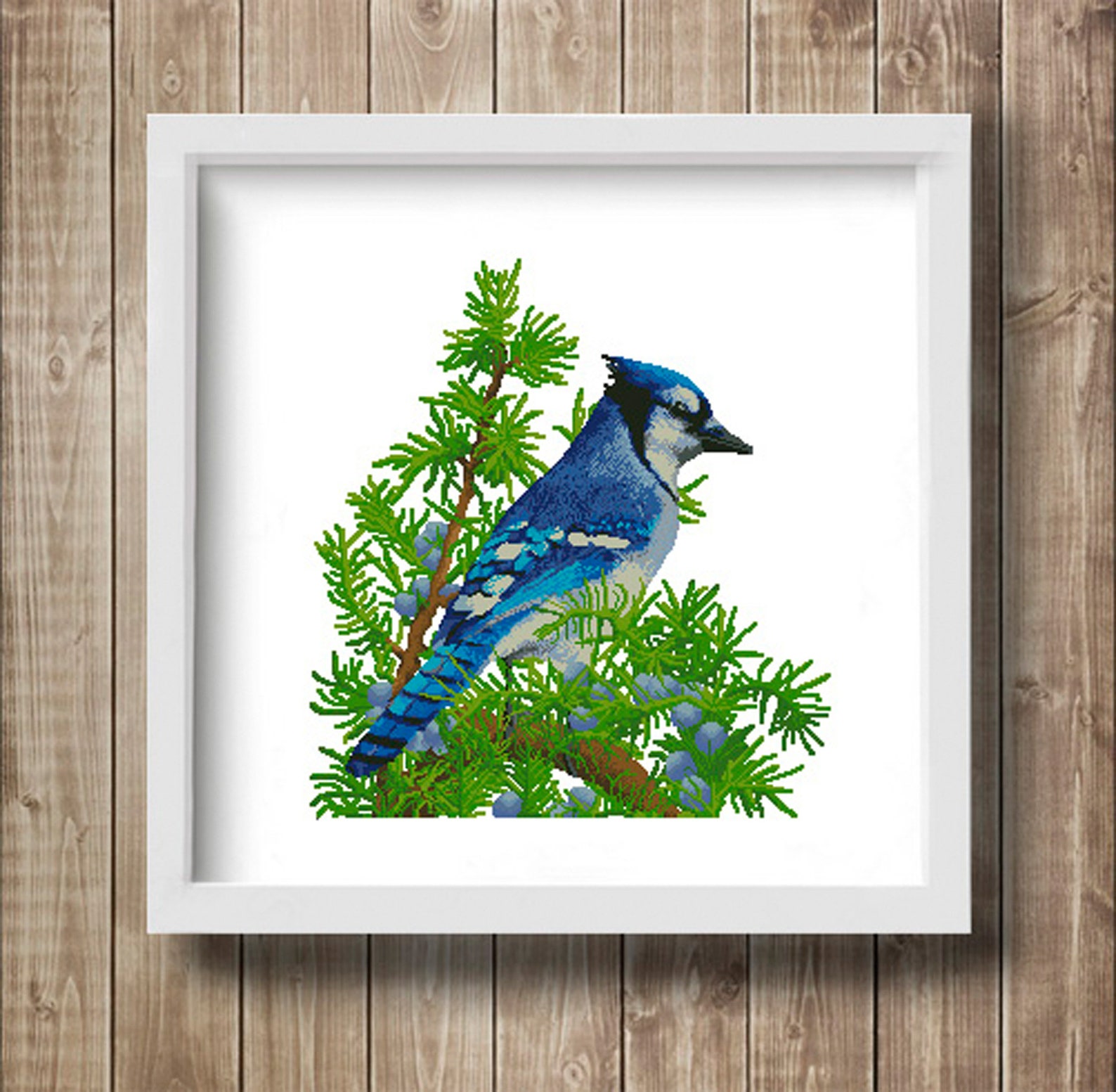 Blue Jay Cross Stitch Pattern Blue Bird Cross Stitch Blue | Etsy