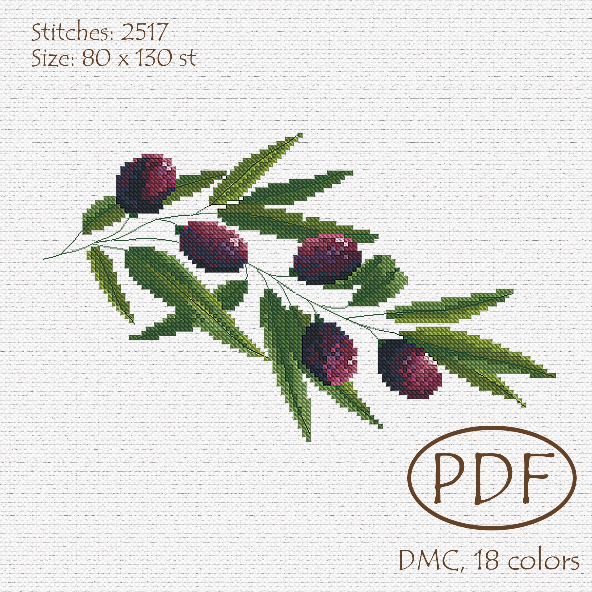 Olive Cross Stitch Pattern Olive Branch Olive Tree Pattern - Etsy
