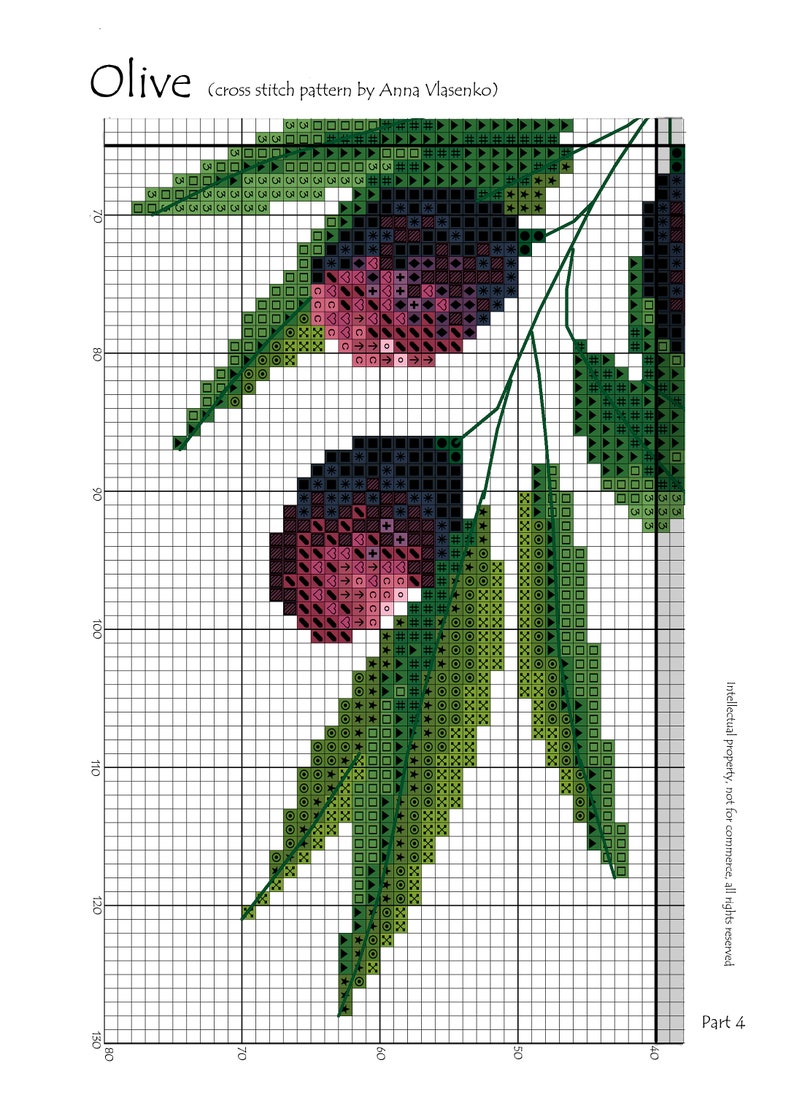 Olive Cross Stitch Pattern Olive Branch Olive Tree Pattern - Etsy