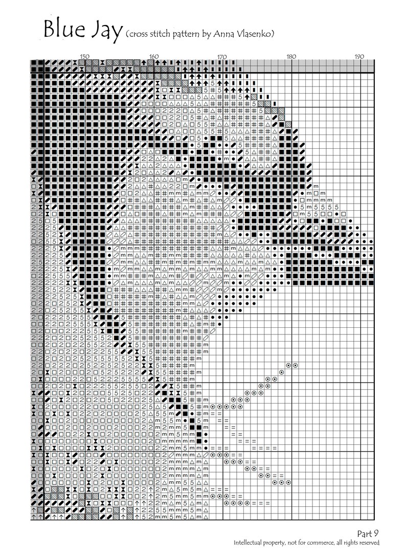 Blue Jay Cross Stitch Pattern Blue Bird Cross Stitch Blue | Etsy