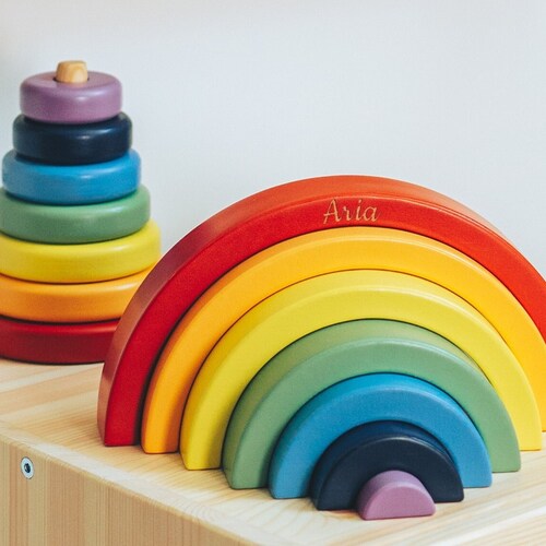 Wooden Ring Stacker Toy Stacking Toy Baby Gift Stacking Rings | Etsy