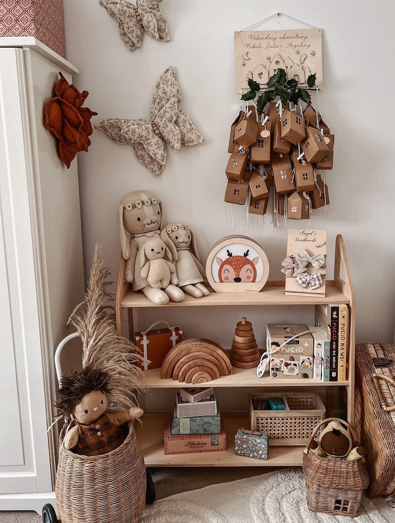 Toy Shelf Storage, Wood Open Shelf for Toddler, Playroom Furniture ...