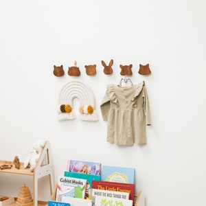 Kids Wall Hooks Dinosaur Nursery Decor, Kids Coat Rack, Wooden Hooks ...