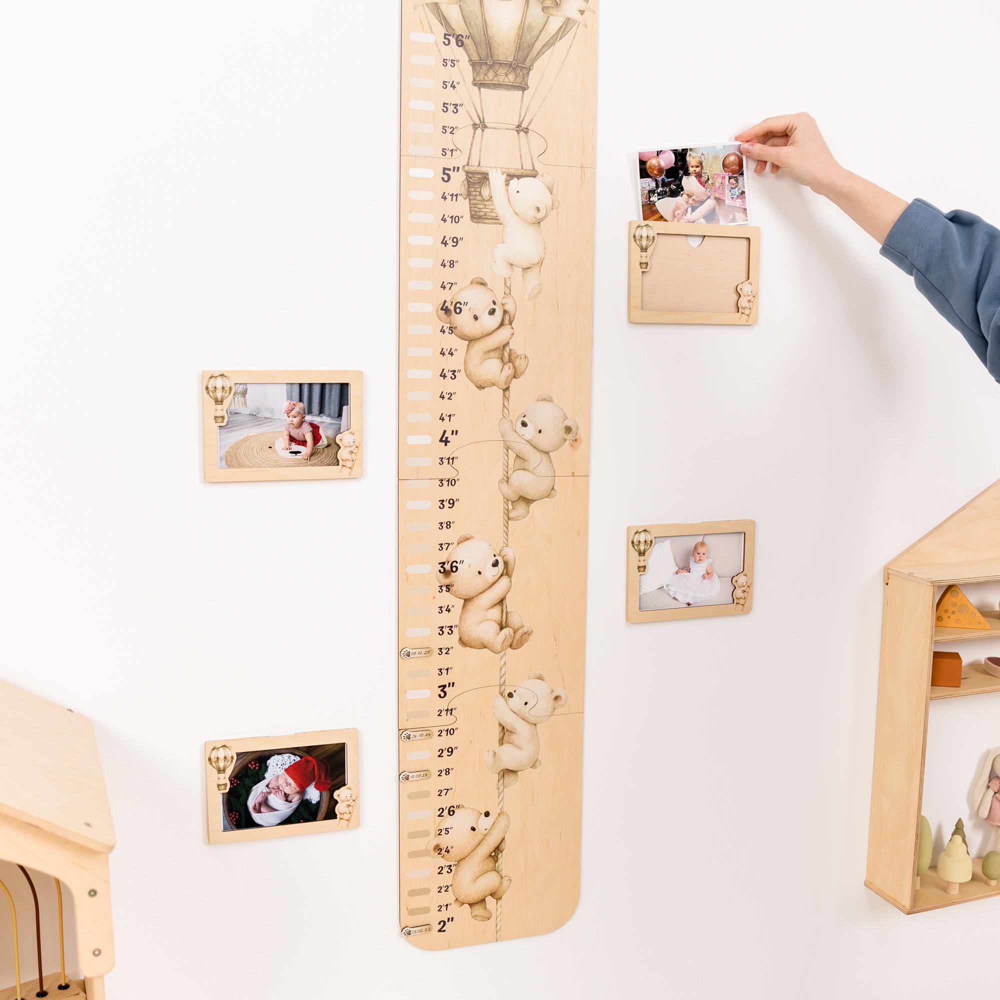 Wooden Wall Growth Chart for Kids - Creative Height Tracker & Decor ...