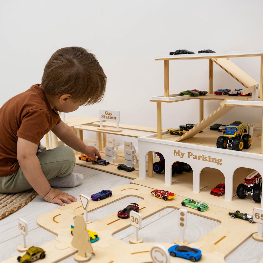 Toy Cars With Toy Car Wash, Toy Garage With Gas Station, Toddler Boy ...