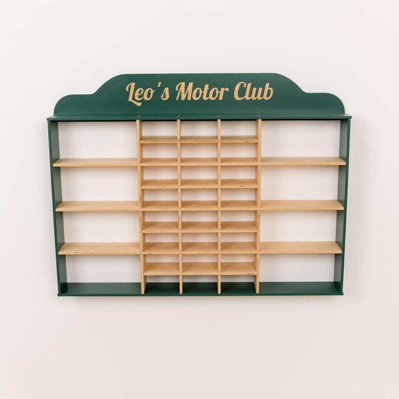 Wall Toy Cars Shelf, Wooden Car Display Case, Kids Room Storage ...