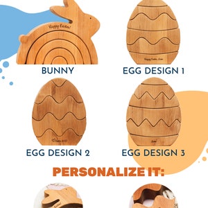 Easter Egg Stacker Wooden Baby Toy, Montessori Motor Skill Toys ...