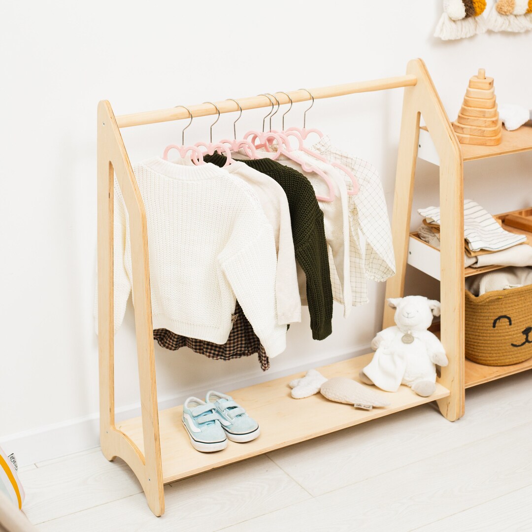 Montessori Clothing Rack for Toddler Furniture Wooden - Etsy