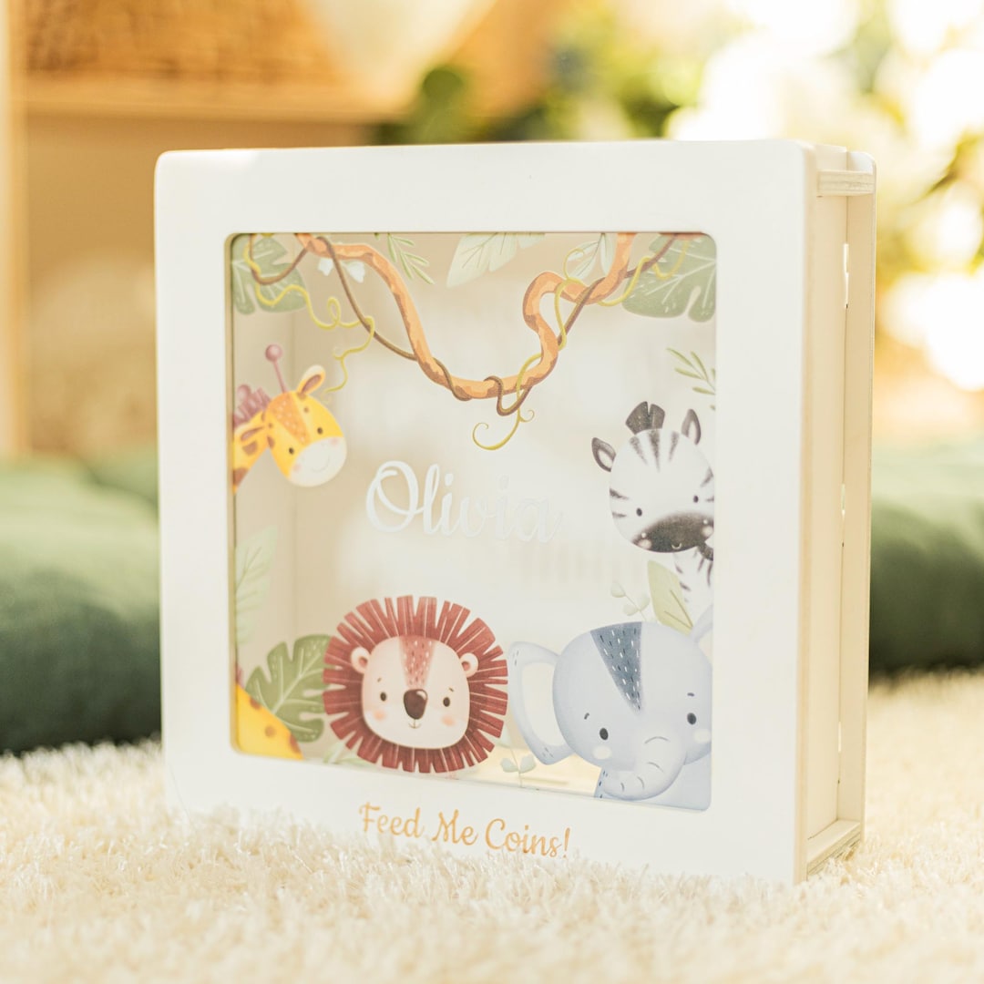 Safari Jungle Money Piggy Bank, Piggy Box Safari, Money Box With Safari ...