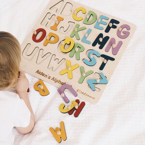 ABC Puzzle Montessori Alphabet Puzzle for Kids Personalized | Etsy