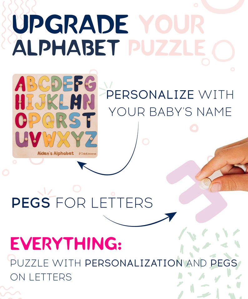 ABC Puzzle Montessori Alphabet Puzzle for Kids Personalized - Etsy